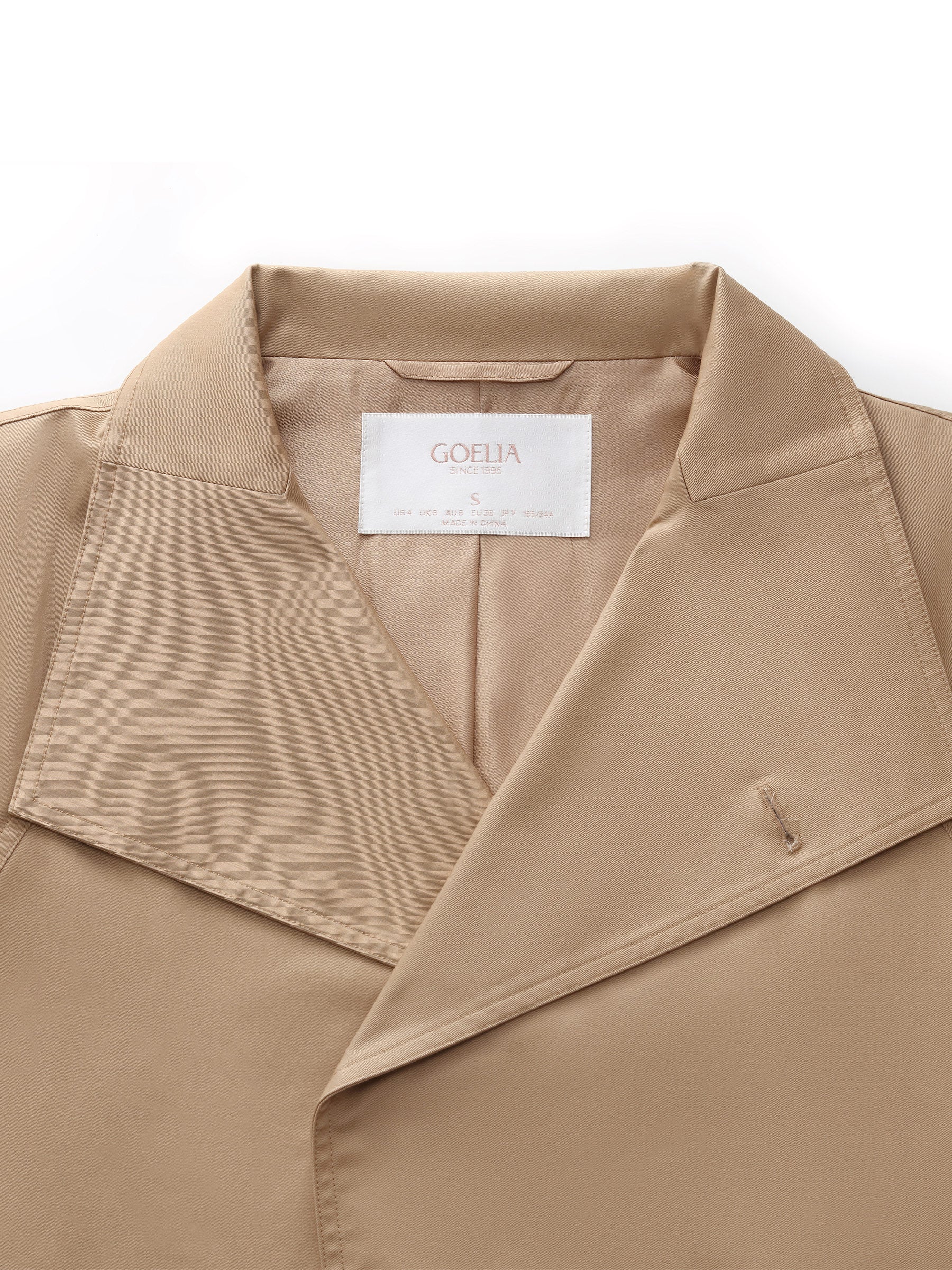 Cotton Color Block Cuffs Unisex Trench Coat – GOELIA