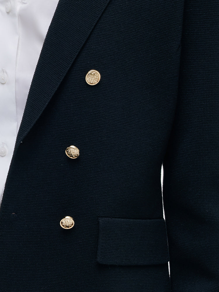 Stretch Lapel Women Knit Blazer – GOELIA