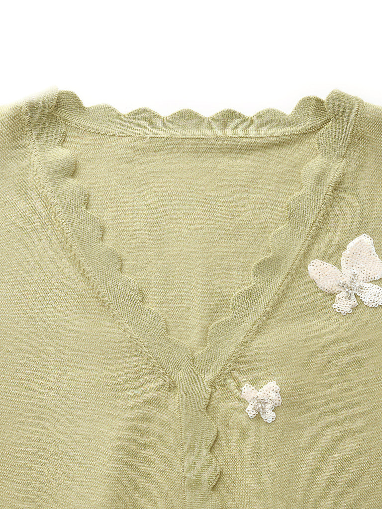 Tencel Blend Butterfly Embroidered Women Knit Top – GOELIA