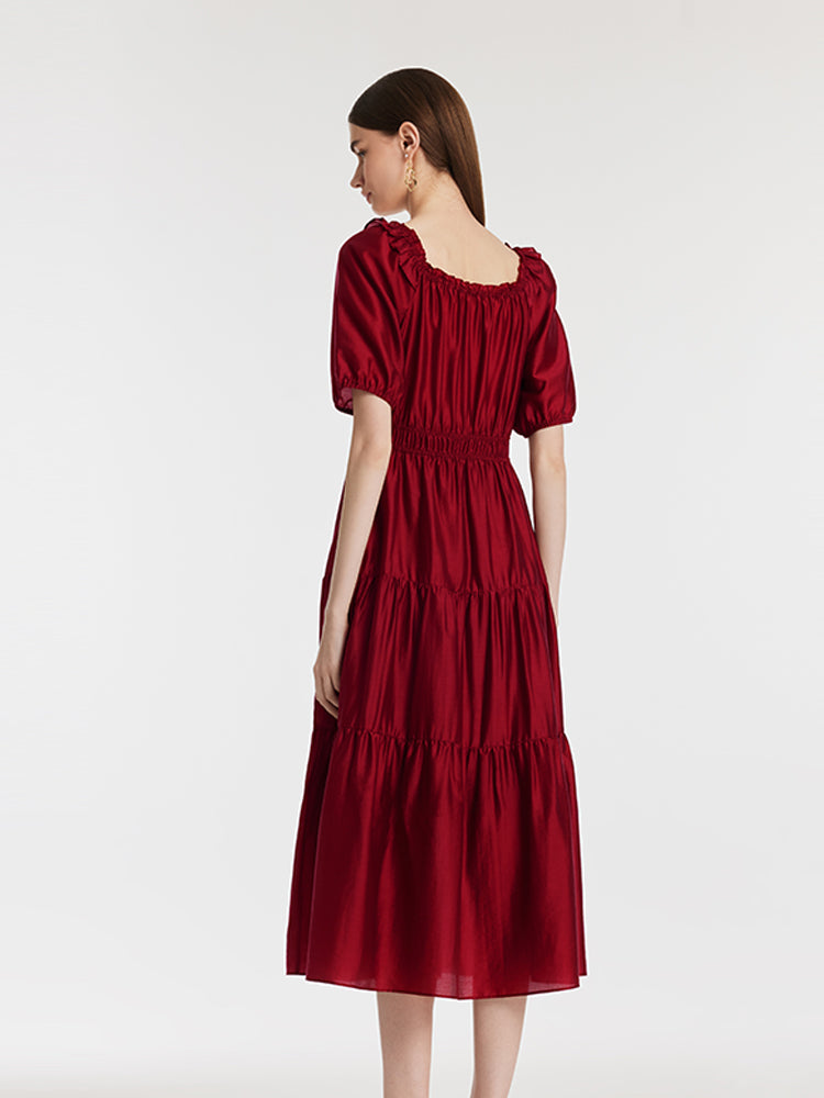 Tencel Ruffle Tiered Women Maxi Dress – GOELIA