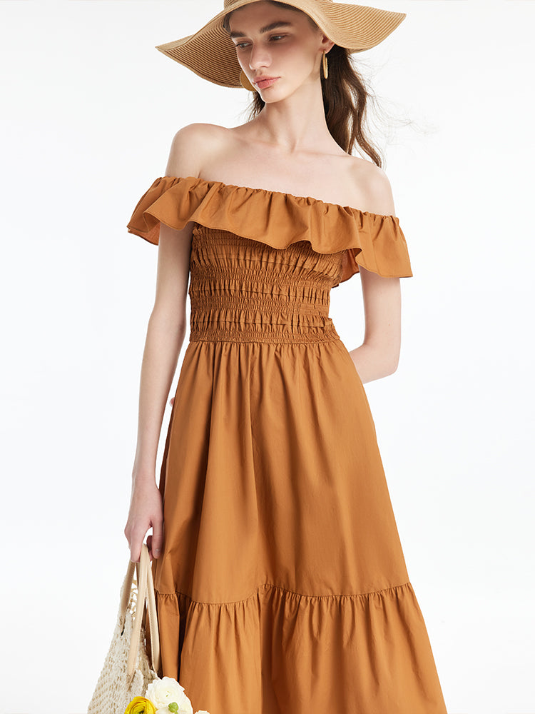 Ruffle Off Shoulder Women Maxi Dress – GOELIA