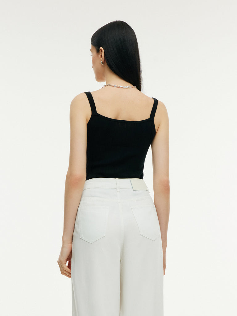 Tencel Mulberry Silk Blend Women Knit Stretchy Tank Top – GOELIA