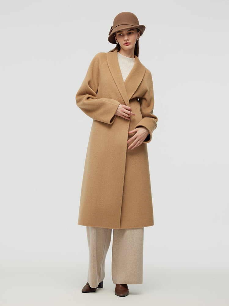 100% Camel Hair Women Wrap Overcoat – GOELIA
