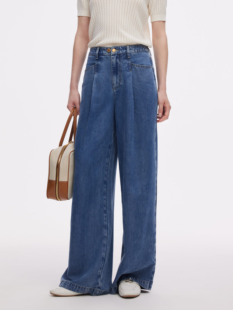 100% Tencel Denim Women Adjustable Waist Jeans – GOELIA