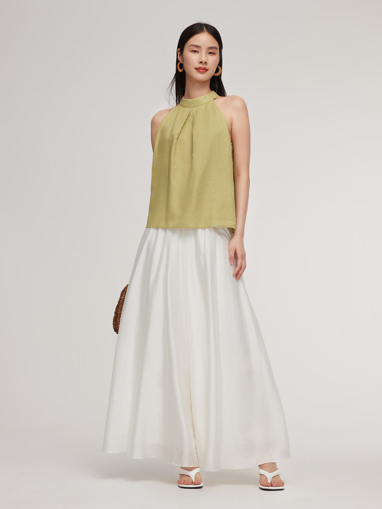 100% Linen Women Halter Tank Top – GOELIA