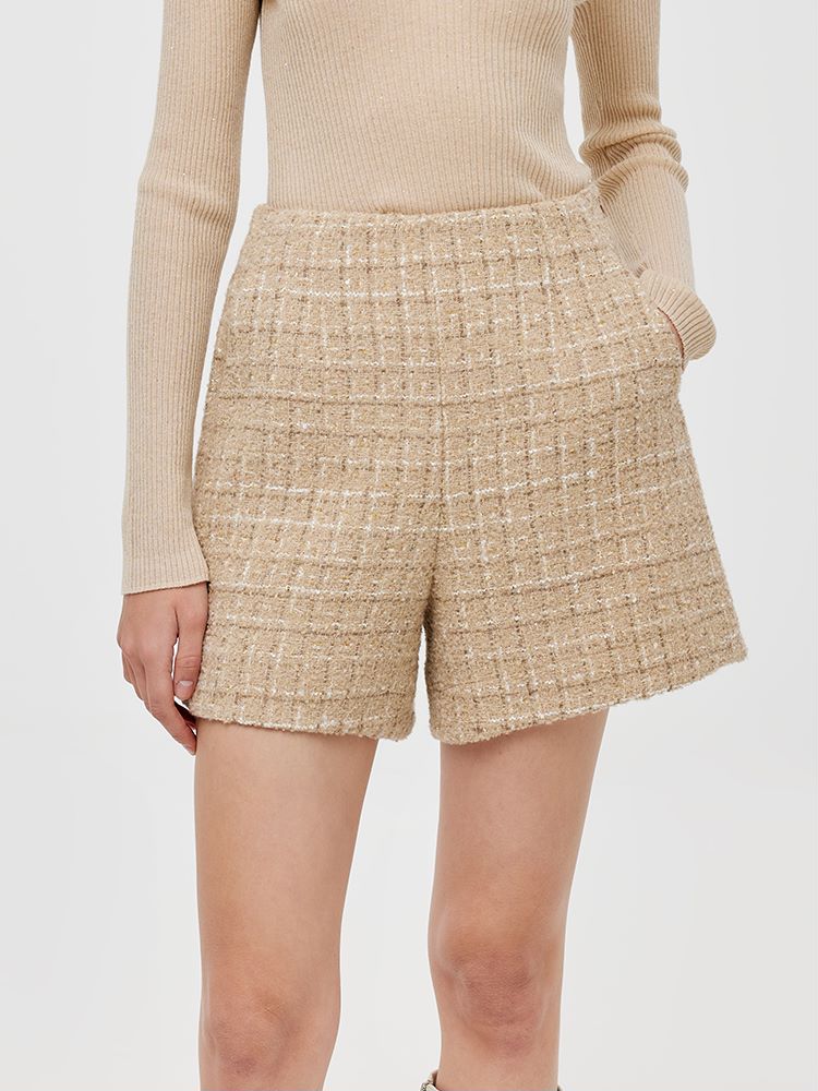 Wool Blend Tweed A-Line Women Shorts – GOELIA