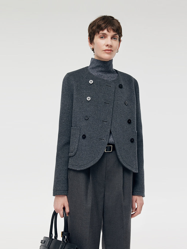 100% Wool Boxy Women Crop Jacket – GOELIA