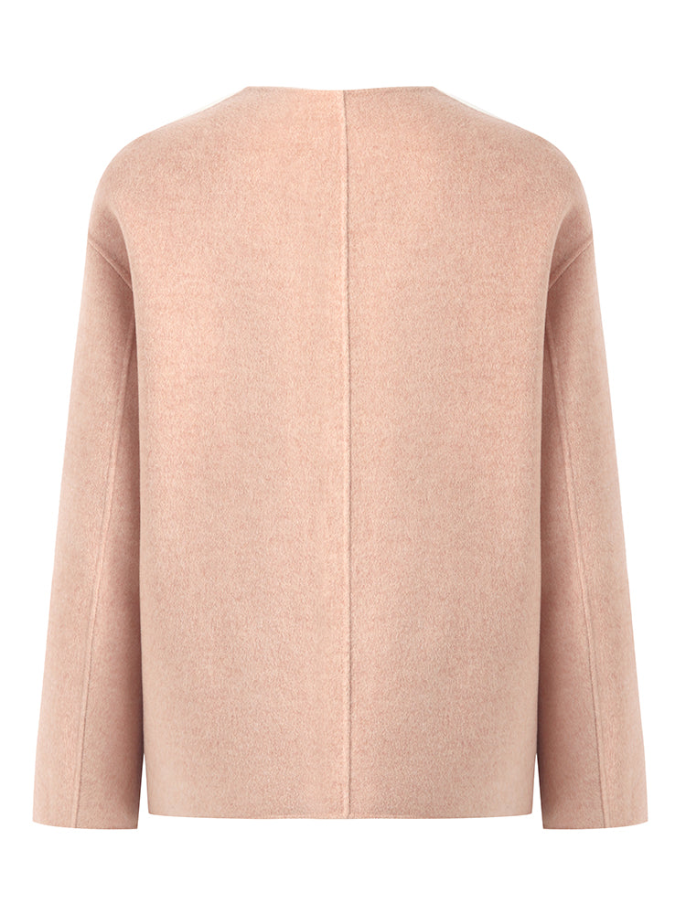 Pure Double-Faced Wool Round Neck Women Jacket – GOELIA