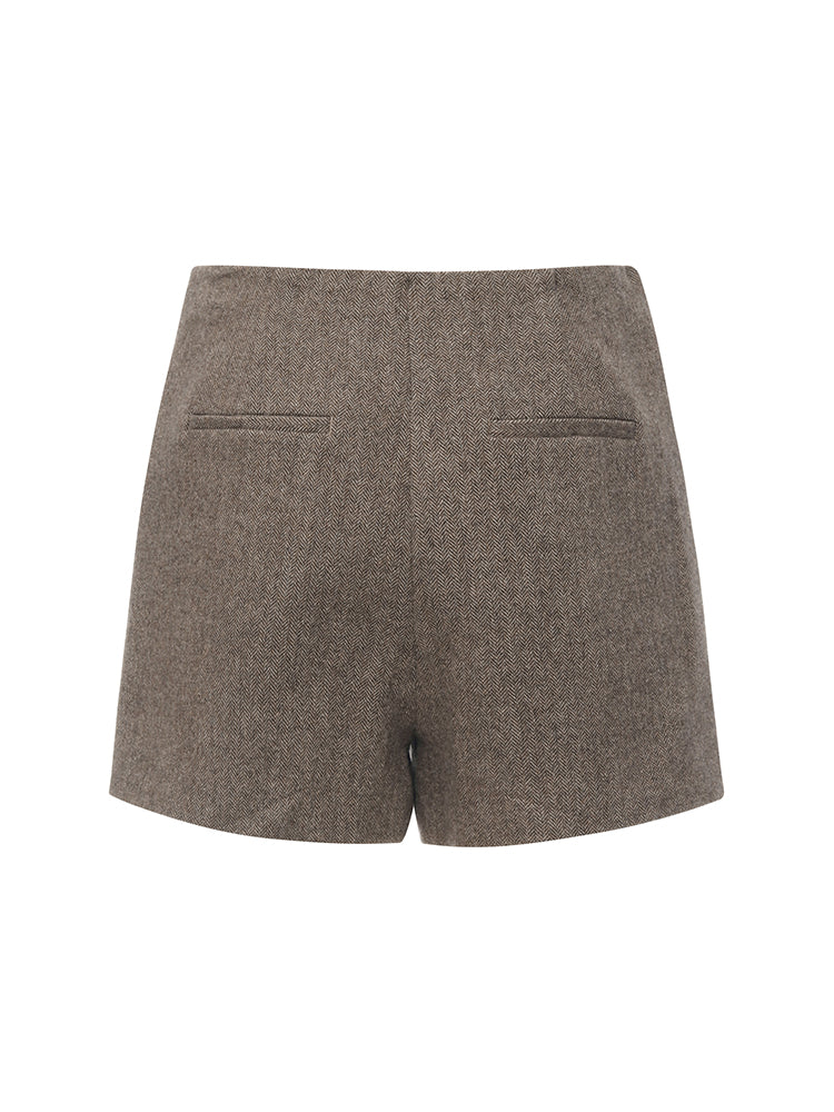 Brown Washable Wool Women Shorts – GOELIA