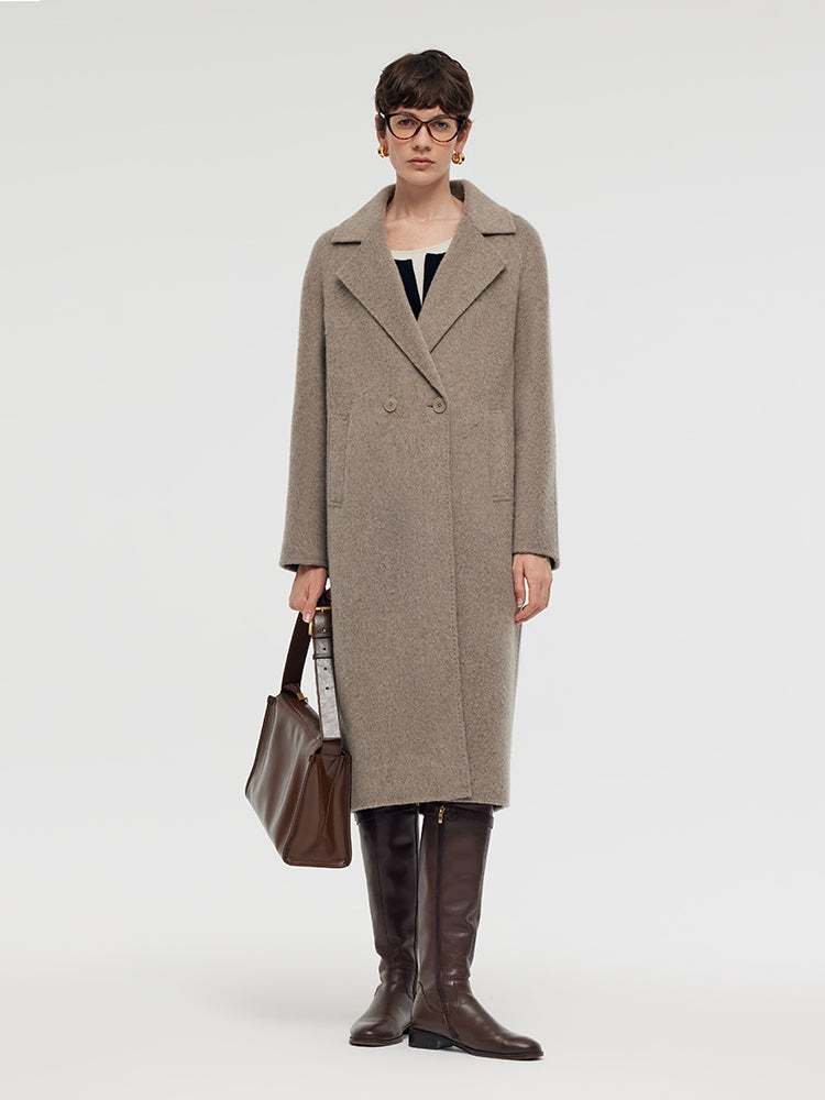 Wool Alpaca Lapel Women Coat – GOELIA