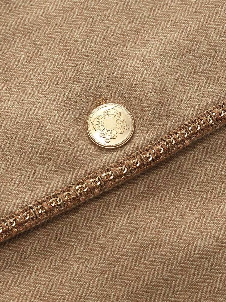 Washable Wool Round Neck Single-Breasted Women Jacket – GOELIA