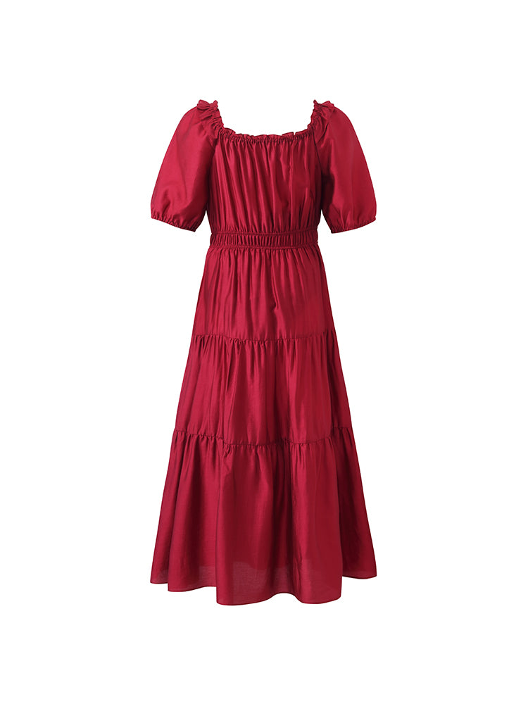 Tencel Ruffle Tiered Women Maxi Dress – GOELIA