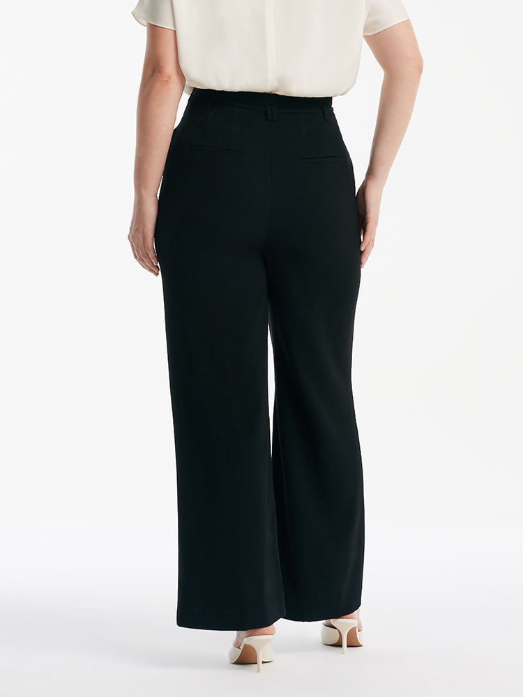 Triacetate High-Waisted Straight Women Pants With Rope Belt – GOELIA