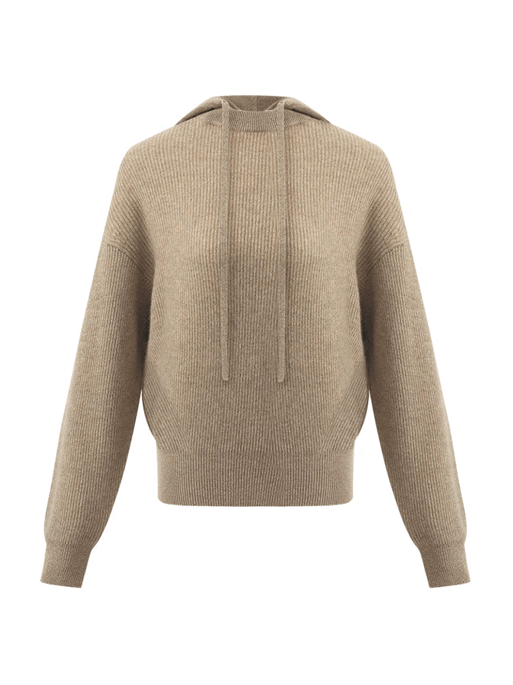 Pure Cashmere Hooded Sweater With Detachable Hat – GOELIA