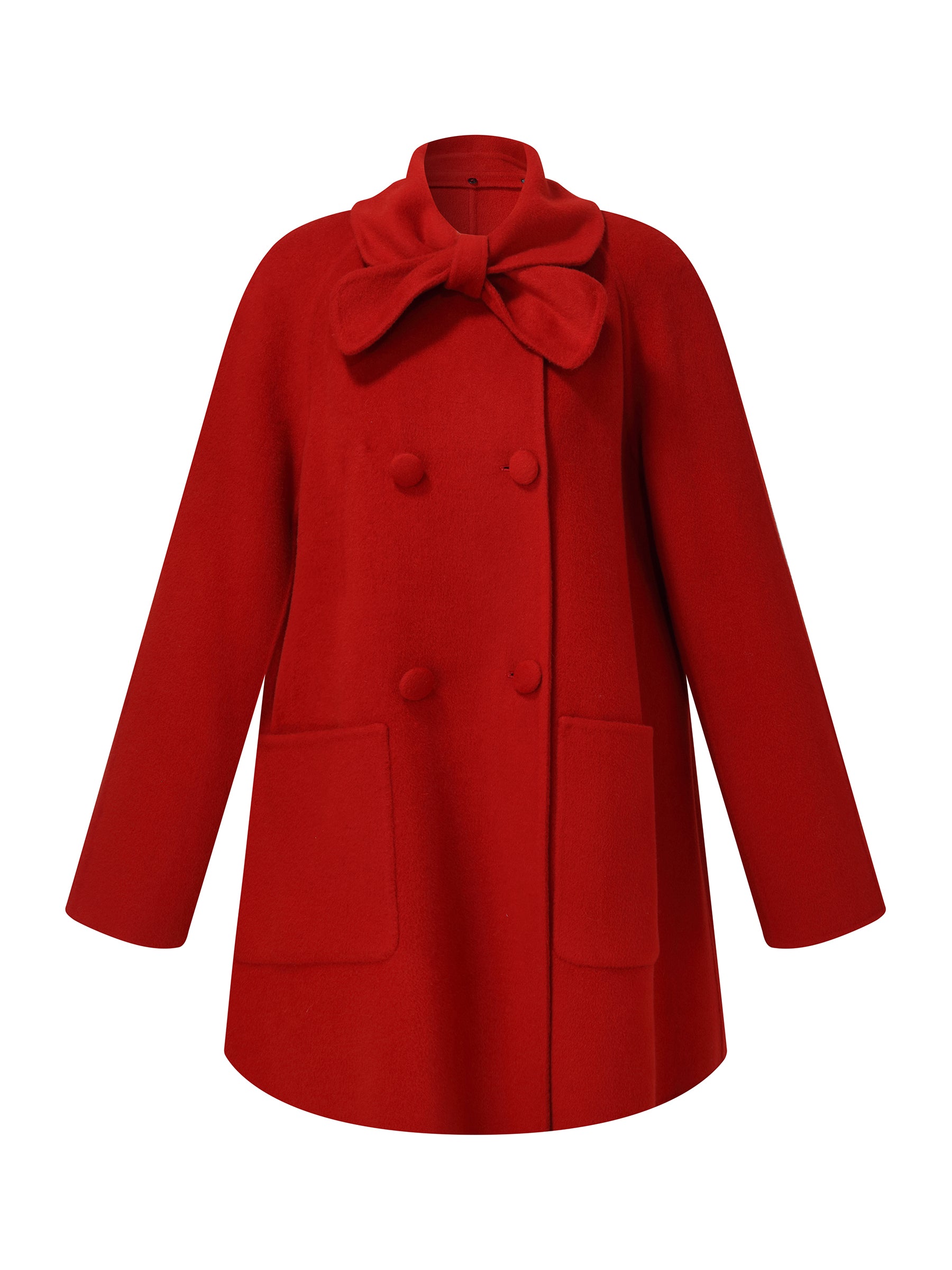 Tencel Wool Blend Double-Faced Women Coat With Detachable Collar – GOELIA