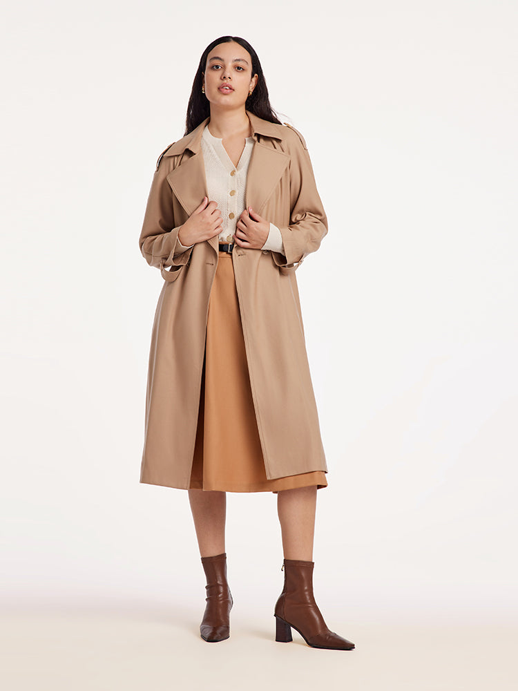 Worsted Woolen Double-Breasted Trench Coat – GOELIA