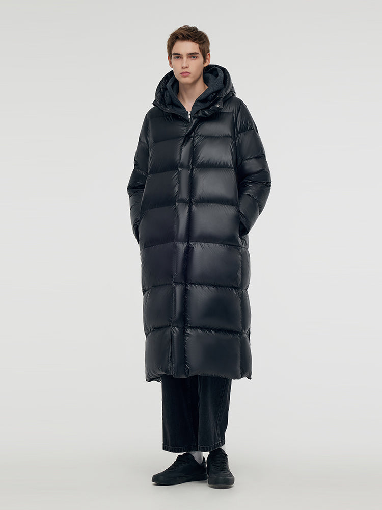 Windproof Warm Hooded Long Goose Down Coat – GOELIA
