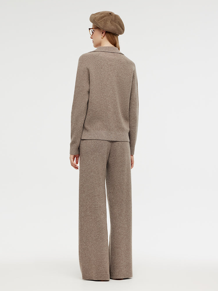 Machine Washable Wool Knit Top And Pants Two-Piece Set – GOELIA