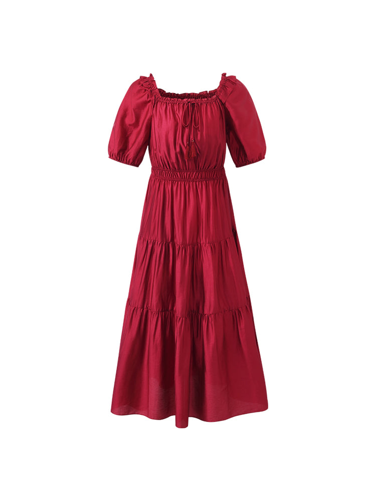 Tencel Ruffle Tiered Women Maxi Dress – GOELIA