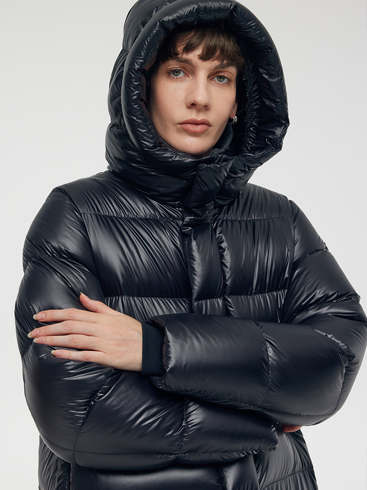 Windproof Warm Hooded Long Goose Down Coat – GOELIA