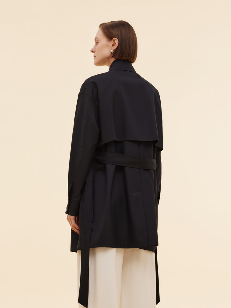 Worsted Wool Blend Women Trench Coat – GOELIA