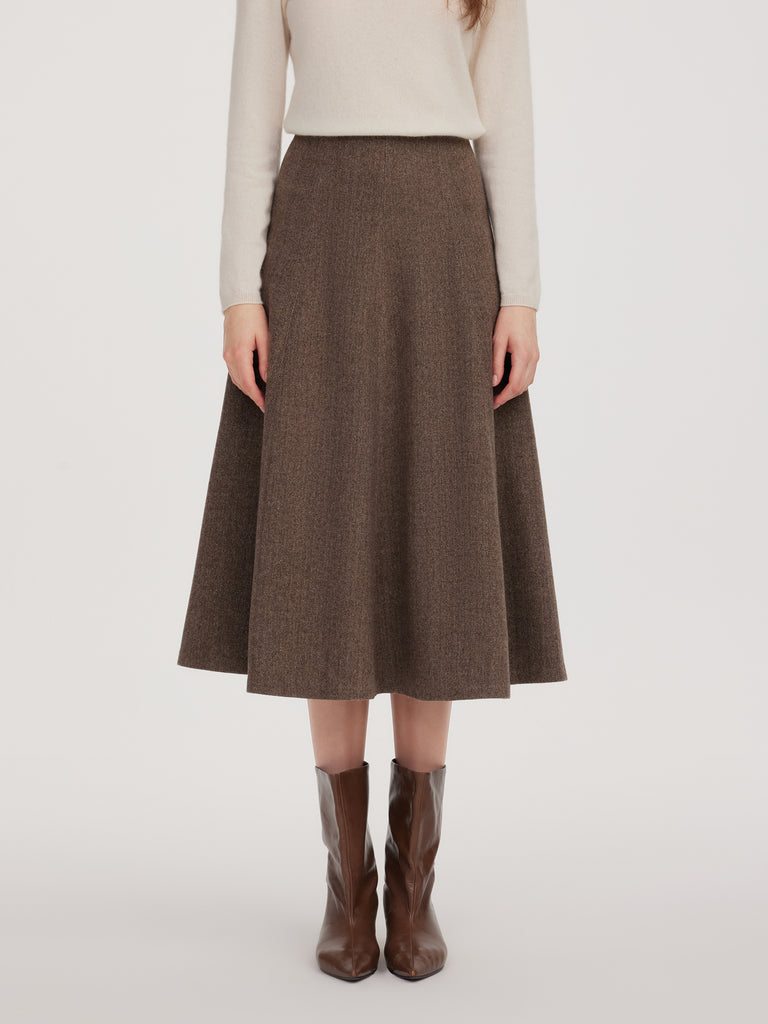 Washable Wool Women A-Line Flared Skirt – GOELIA