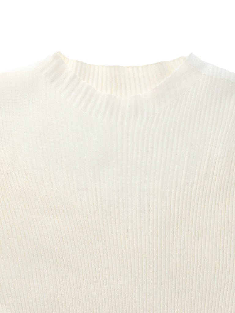 Tencel Wool Blend Mock Neck Women Knit Top – GOELIA