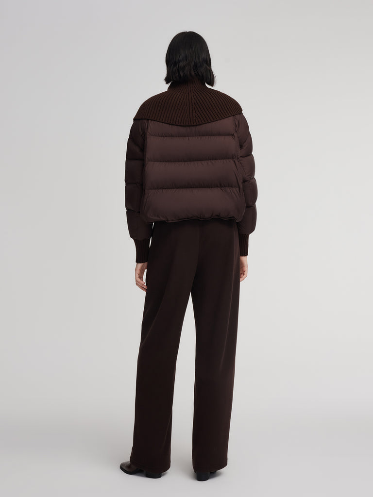 Cocoon Knitted Convertible Collar Goose Down Jacket – GOELIA