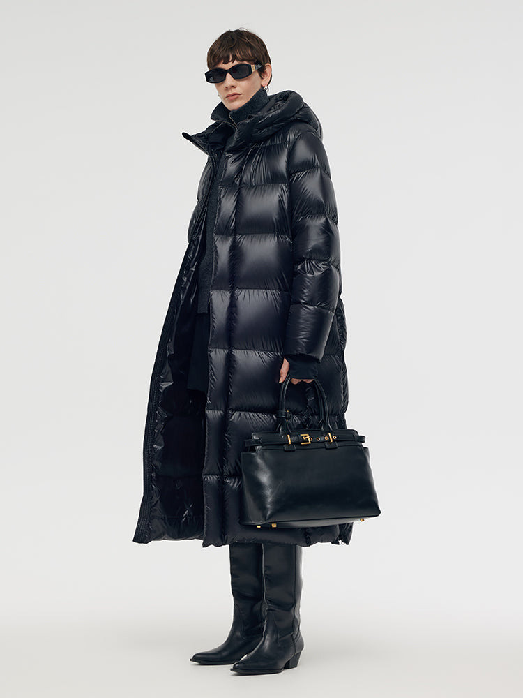 Windproof Warm Hooded Long Goose Down Coat – GOELIA