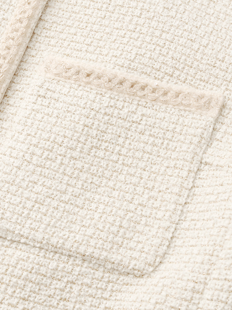 Tweed Boxy Women Crop Jacket – GOELIA