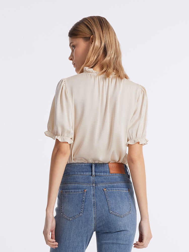 22 Momme Mulberry Silk Ruffle Collar Women Blouse – GOELIA