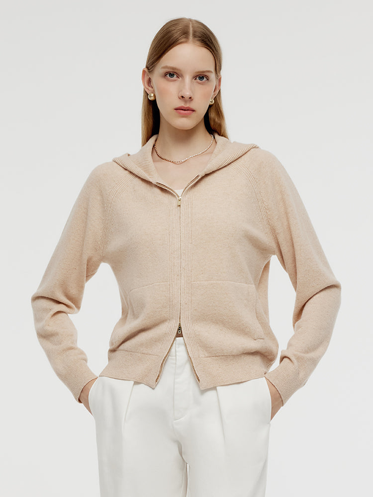 Machine Washable Wool Blend Zip-Up Women Hoodie – GOELIA