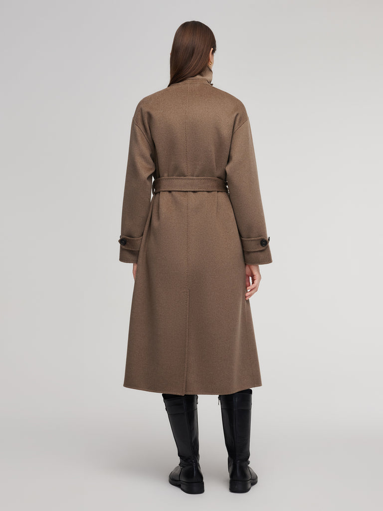 Cashmere Wool Blend Double-Faced Unisex Wrap Overcoat – GOELIA