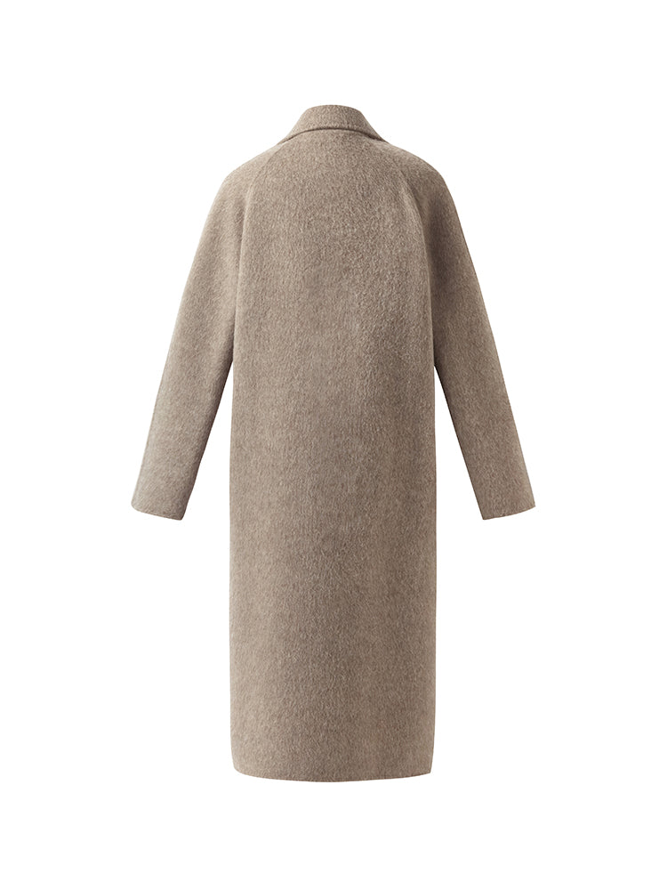 Wool Alpaca Lapel Women Coat – GOELIA