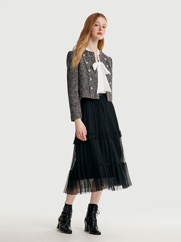 Classic Tweed Cropped Women Jacket – GOELIA