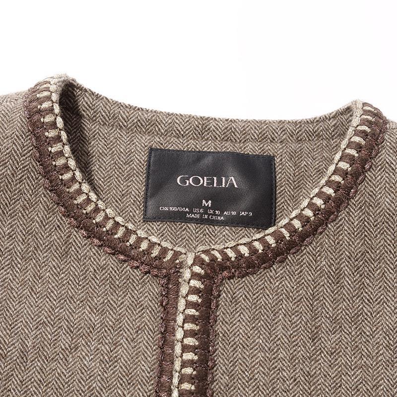 Retro Brown Washable Woolen Jacket – GOELIA