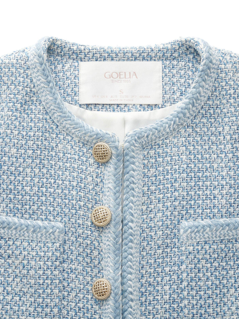 Tweed Round Neck Women Jacket – GOELIA
