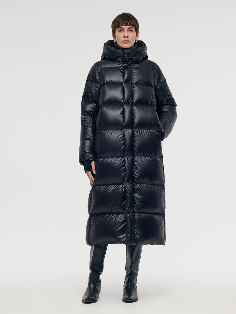 Windproof Warm Hooded Long Goose Down Coat – GOELIA