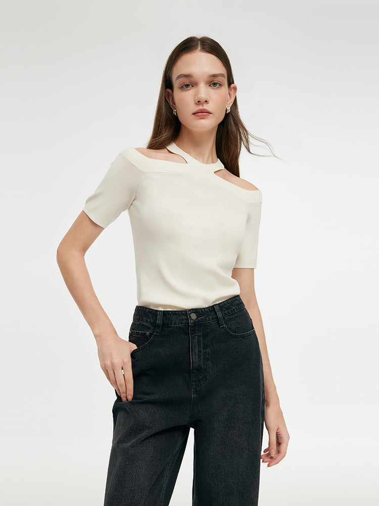 Off-shoulder Women Knit Top – GOELIA