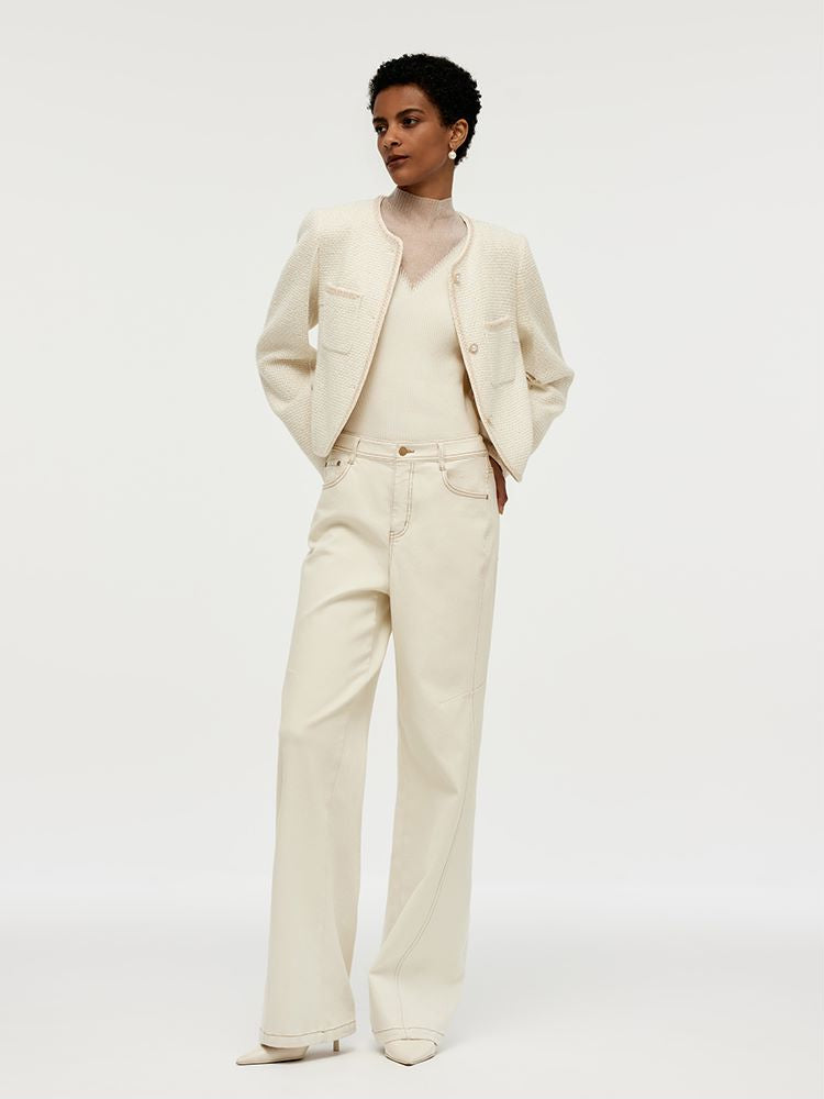 Tweed Boxy Women Crop Jacket – GOELIA