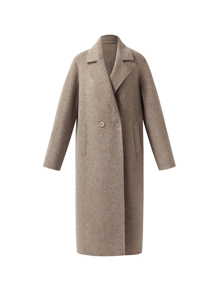 Wool Alpaca Lapel Women Coat – GOELIA