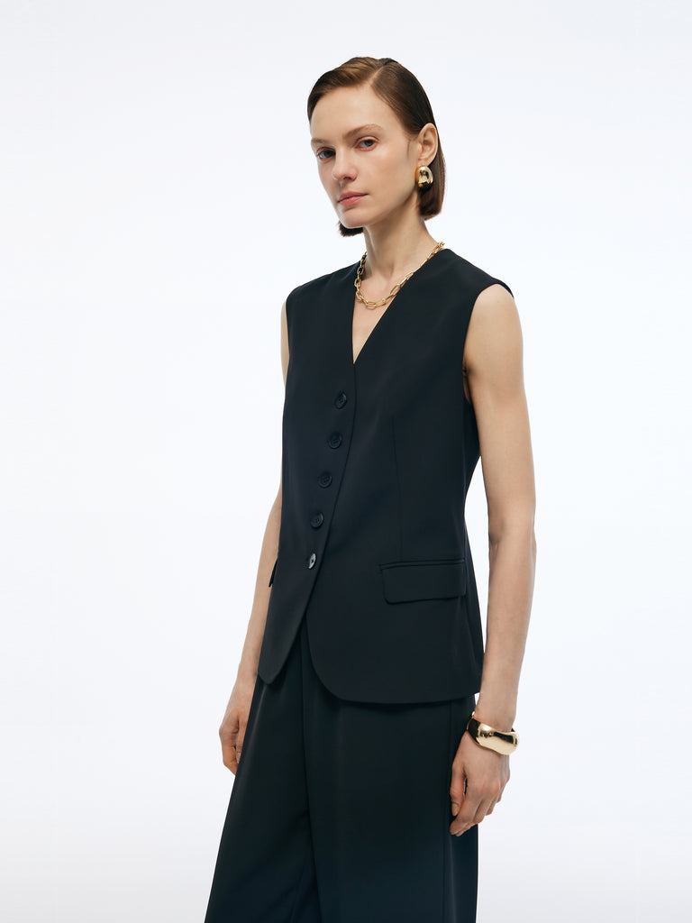 Stretch V-Neck Women Single-Breasted Vest – GOELIA