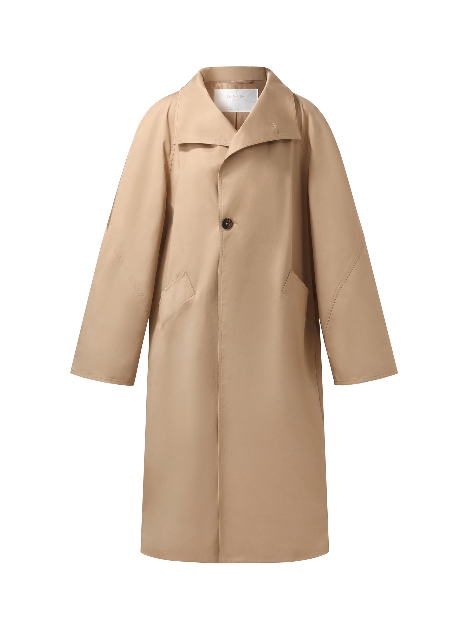 Cotton Color Block Cuffs Unisex Trench Coat – GOELIA