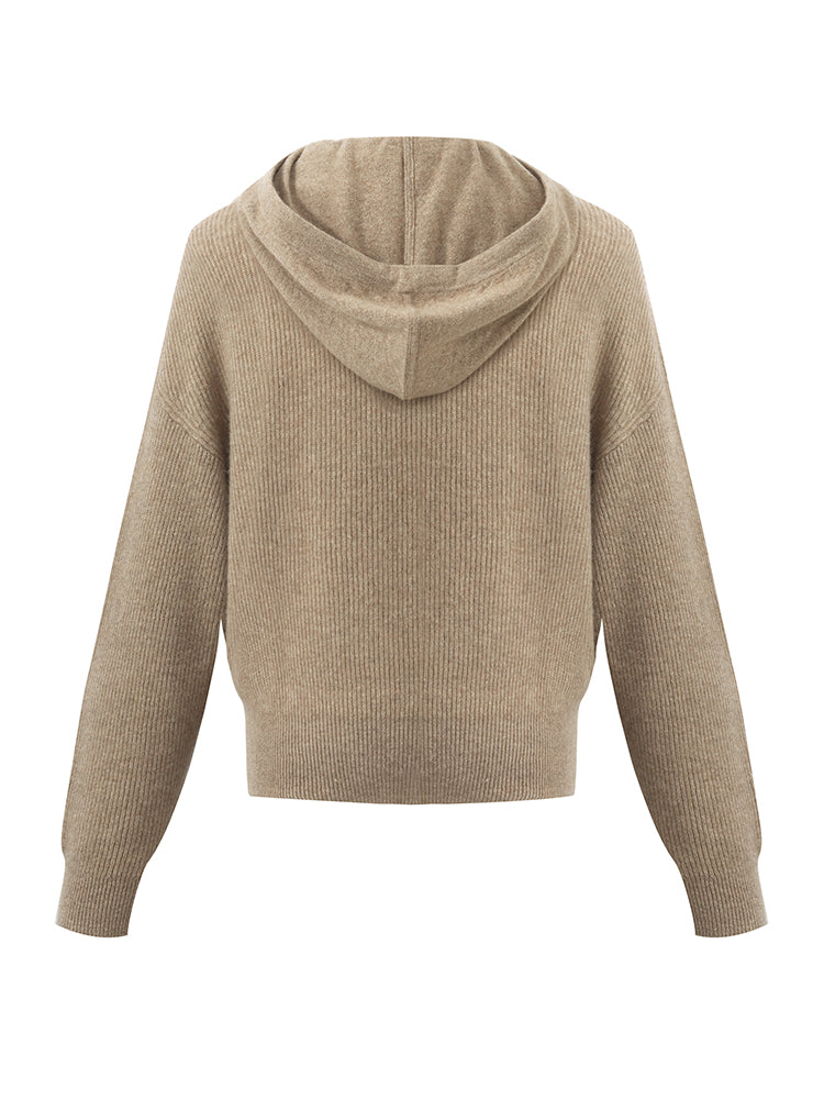 Pure Cashmere Hooded Sweater With Detachable Hat – GOELIA