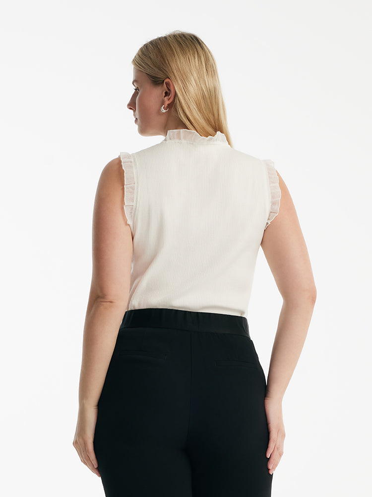 Tencel And Woolen Lace Ruffle Women Tank Top – GOELIA