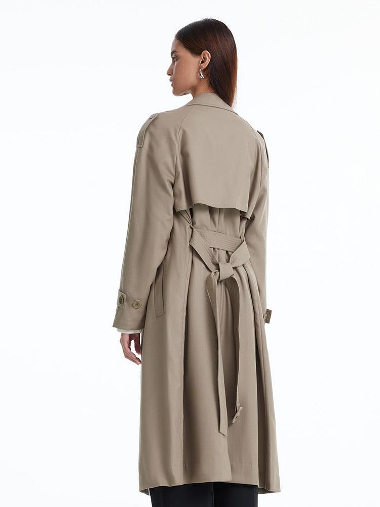 Worsted Woolen Double-Breasted Trench Coat – GOELIA