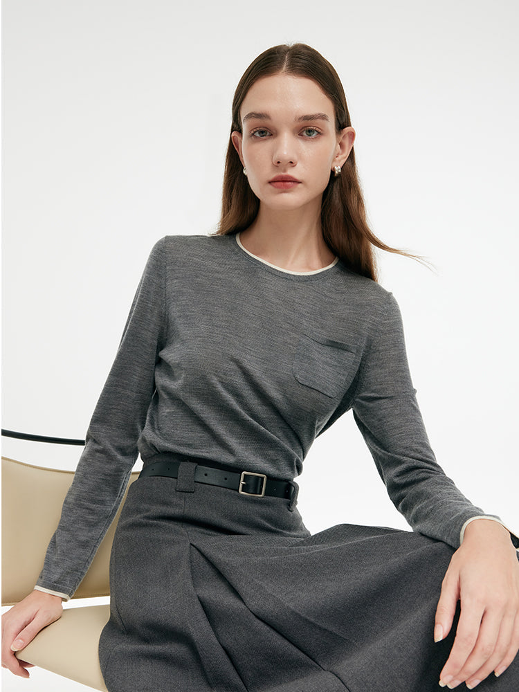 Pure Wool Women Long Sleeve Top – GOELIA