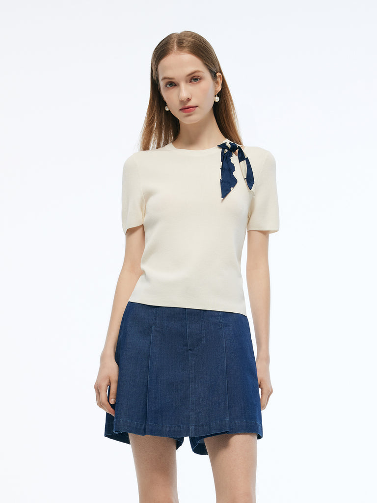 Tencel Blend Cut Out Women Knit Top – GOELIA