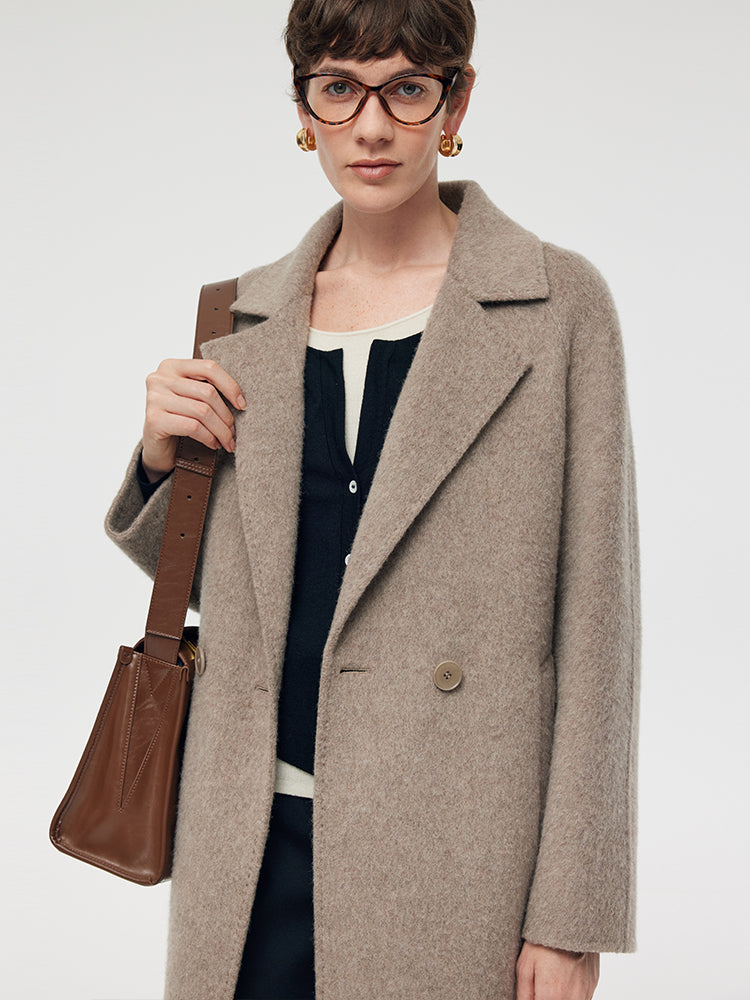 Wool Alpaca Lapel Women Coat – GOELIA