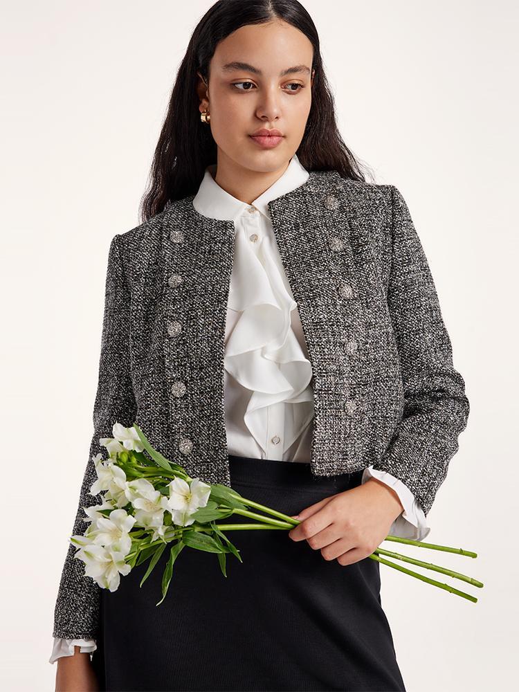Classic Tweed Cropped Women Jacket – GOELIA